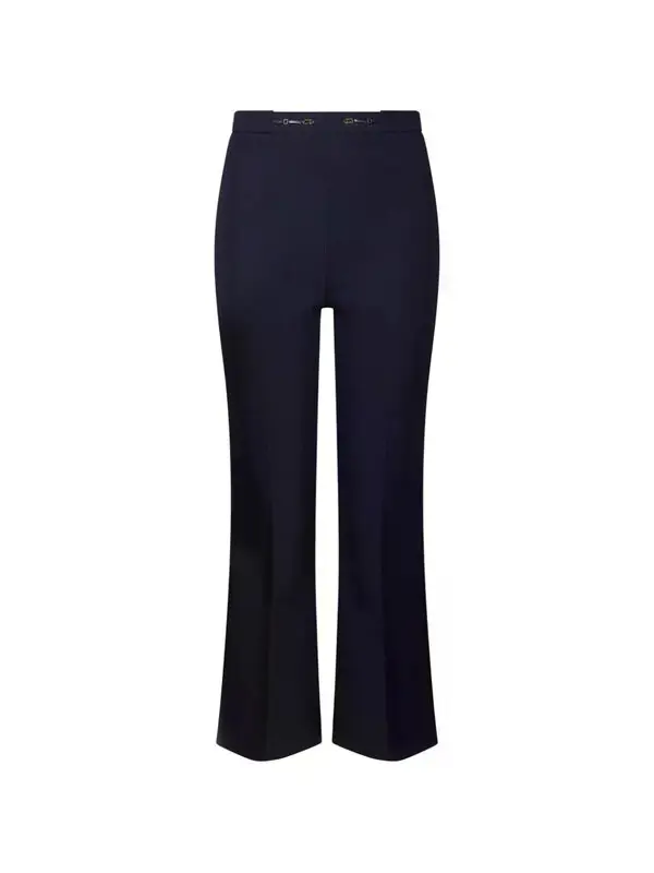 Elisabetta Franchi Flared Trousers With Horsebit Detail