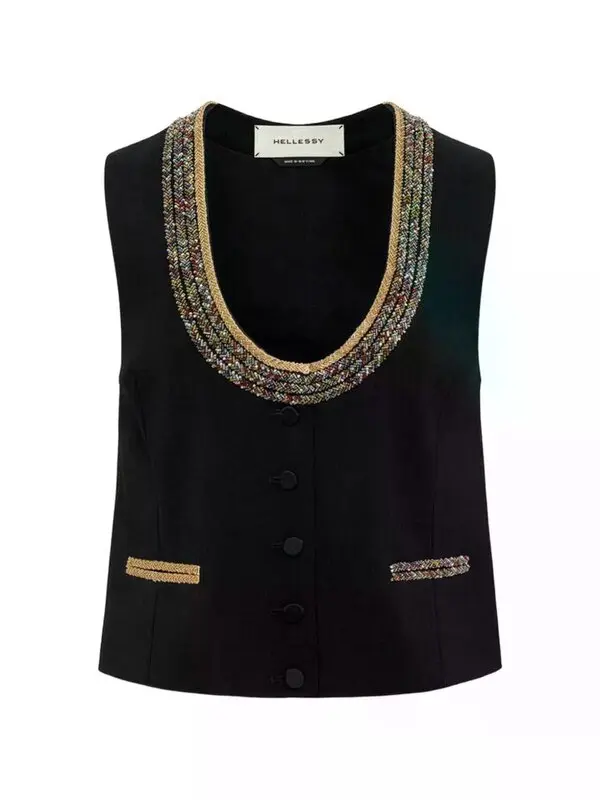 Hellessy Hellesy Braided Trim Vest - Black
