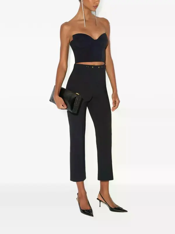 Elisabetta Franchi Flared Trousers With Horsebit Detail - Black
