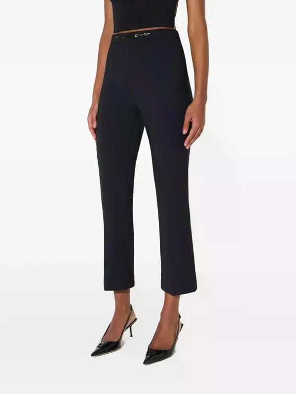 Elisabetta Franchi Flared Trousers With Horsebit Detail