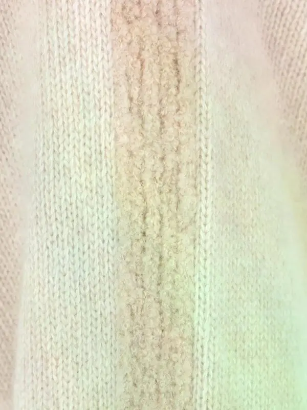 Herno Bouclé-band Ribbed-trim Wool Sweater - Neutrals