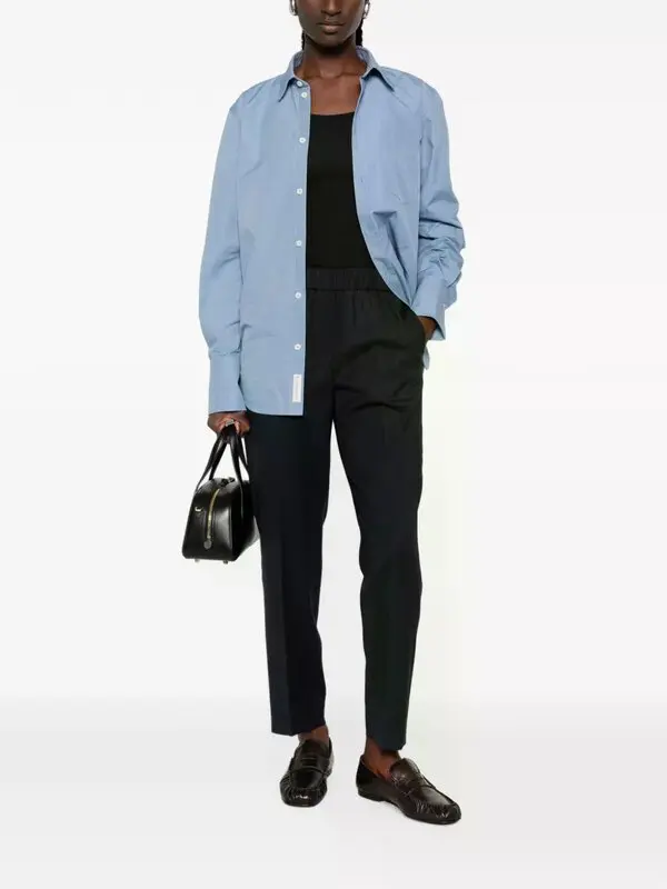 Peserico Elasticated Waist Trousers With Pressed Crease - Blue