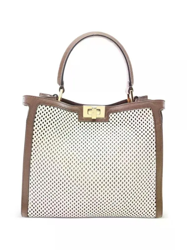 Fendi Peekaboo Punching Handbag - Neutrals
