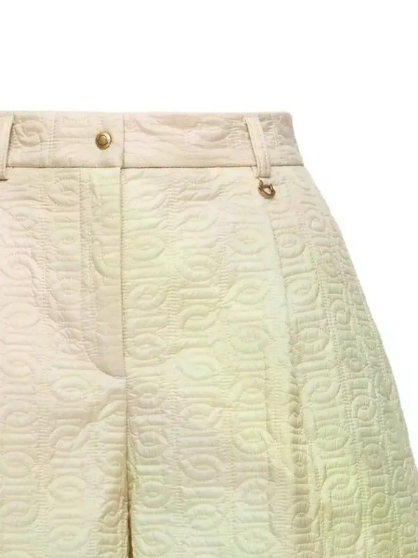 Moncler Logo Jacquard Pleated Shorts - Neutrals