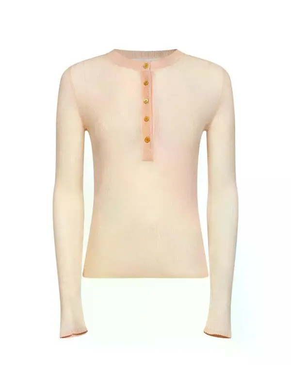 Chloé Ribbed-knit Long-sleeve Top - Orange