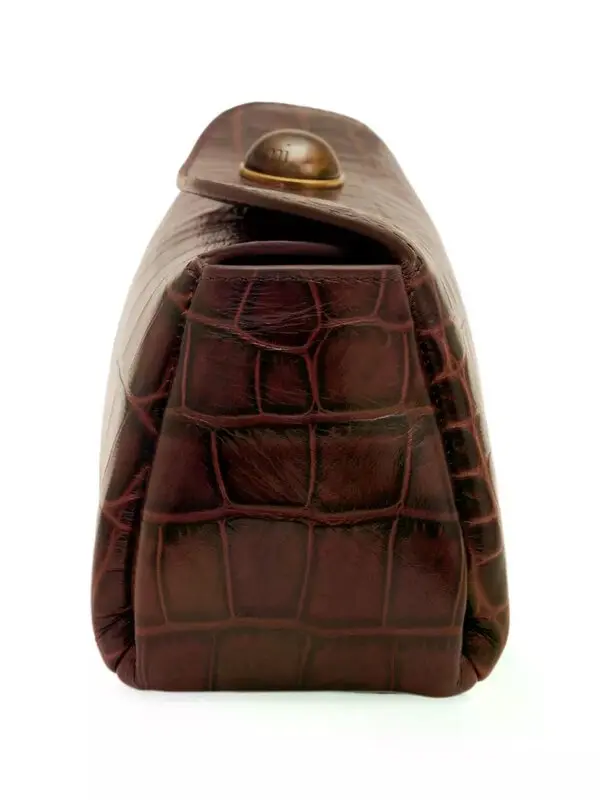 AMI Paris Mini Crocodile-embossed Cow-leather Carrousel Bag