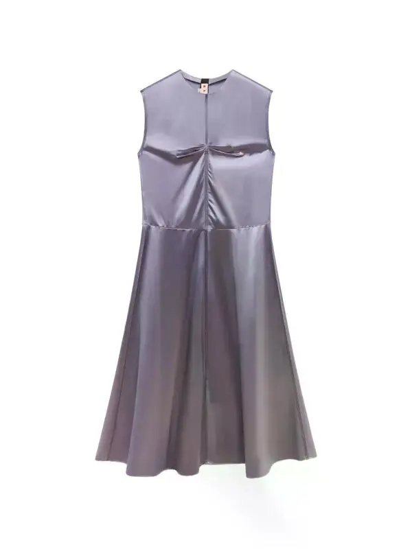 Marni Satin Sleeveless Dress With Ruched Detailing - Purple