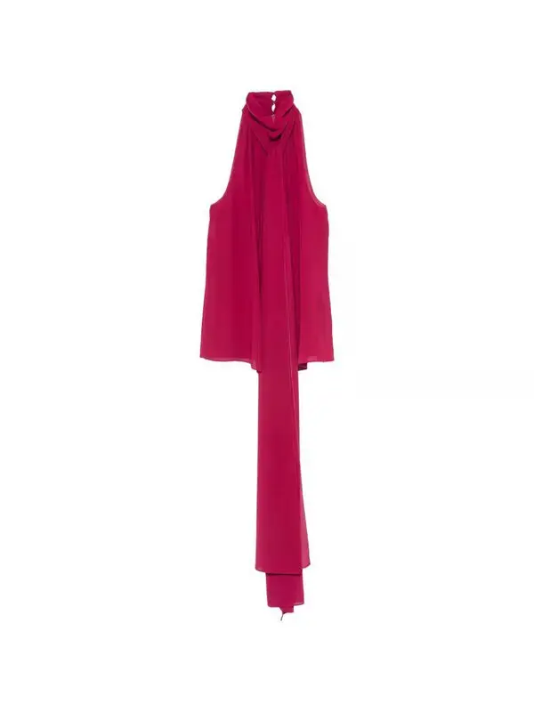 Patrizia Pepe Tie-detail Halterneck Blouse - Pink