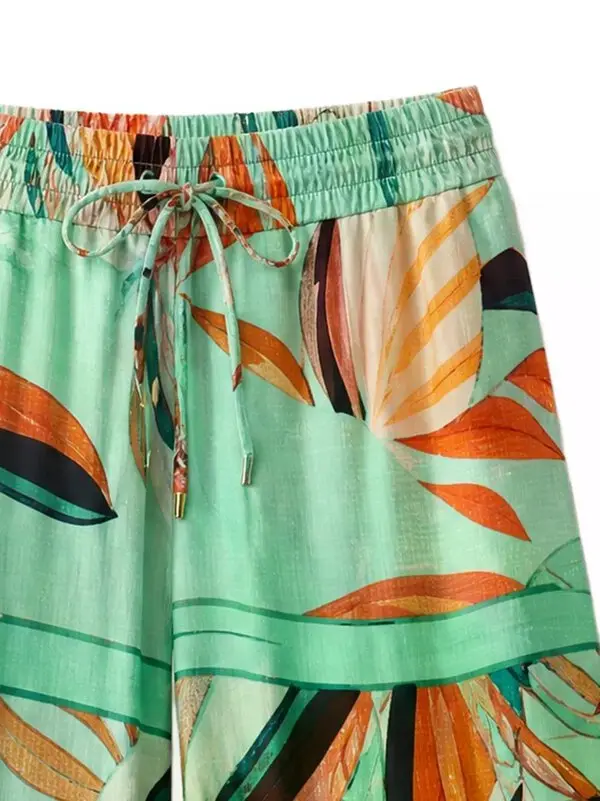 NEMA Floral Print Palazzo Pants - Green