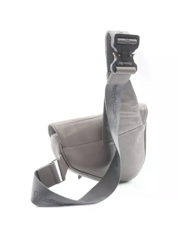 Dior Saddle Leather Shoulder Bag - Grey