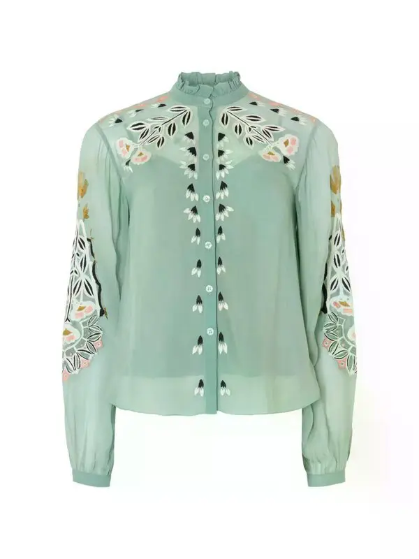 TEMPERLEY LONDON Rosalba Embroidered Shirt - Green