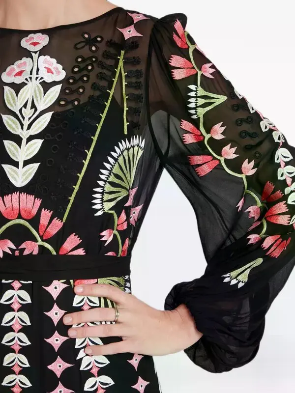 TEMPERLEY LONDON Rosalba Embroidered Midi Dress