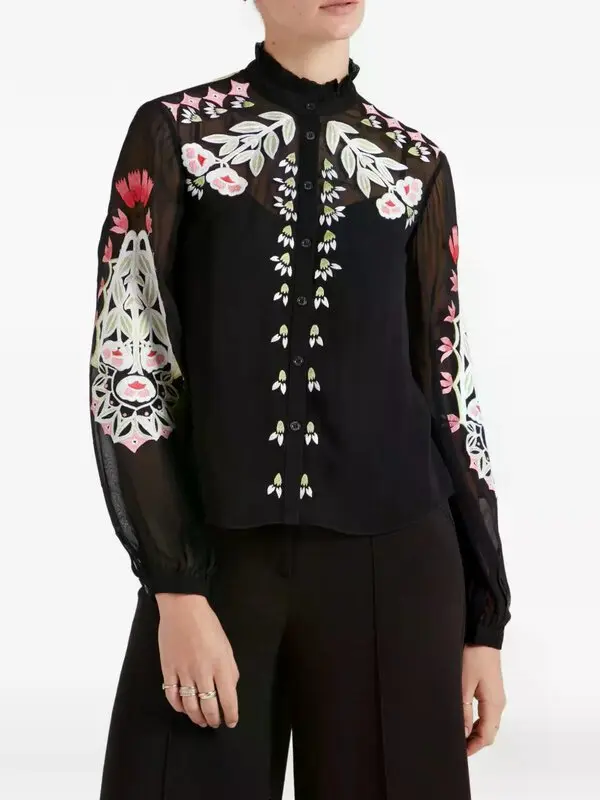 TEMPERLEY LONDON Rosalba Floral-embroidered Shirt