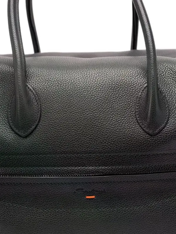 Santoni Grained-leather Holdall
