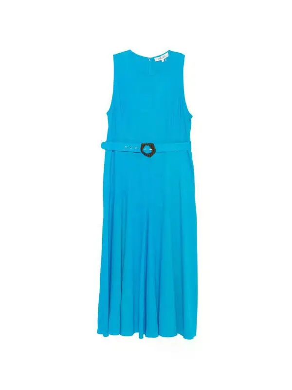 Diane Von Furstenberg Elliot Belted Sleeveless Midi Dress - Blue