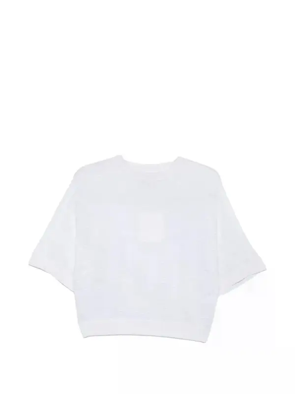 Diane Von Furstenberg Cairo Diamond-patterned Short-sleeve Top - White