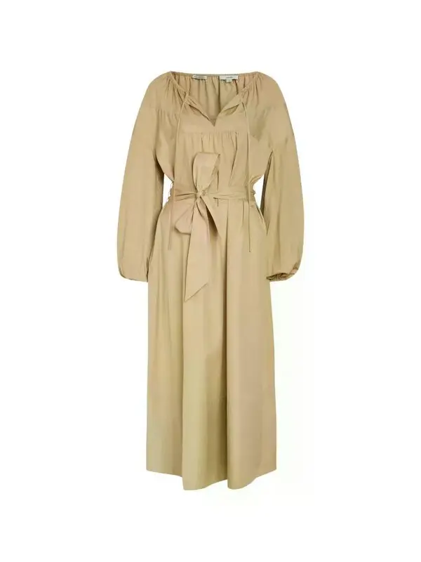Vince Belted Puff-sleeve Midi Dress