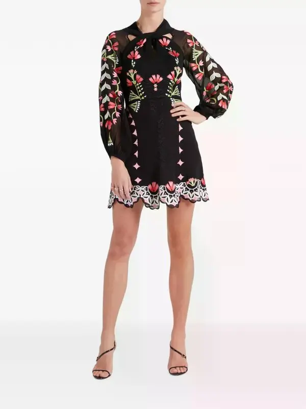 TEMPERLEY LONDON Rosalba Floral-embroidered Mini Dress