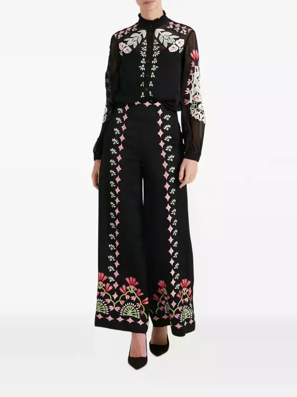 TEMPERLEY LONDON Rosalba Embroidered Palazzo Pants