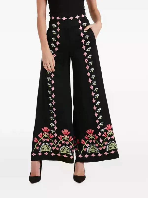 TEMPERLEY LONDON Rosalba Embroidered Palazzo Pants