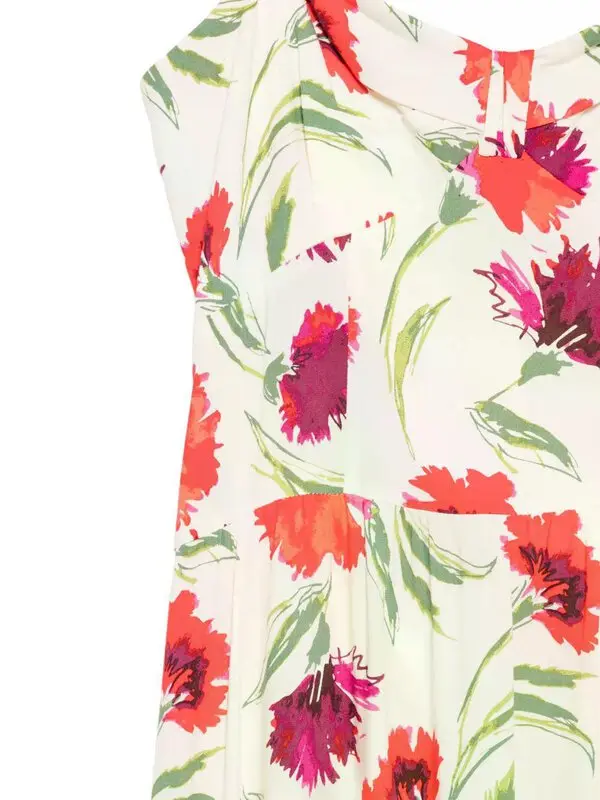 Diane Von Furstenberg Off-white Floral Print Tiered Maxi Dress