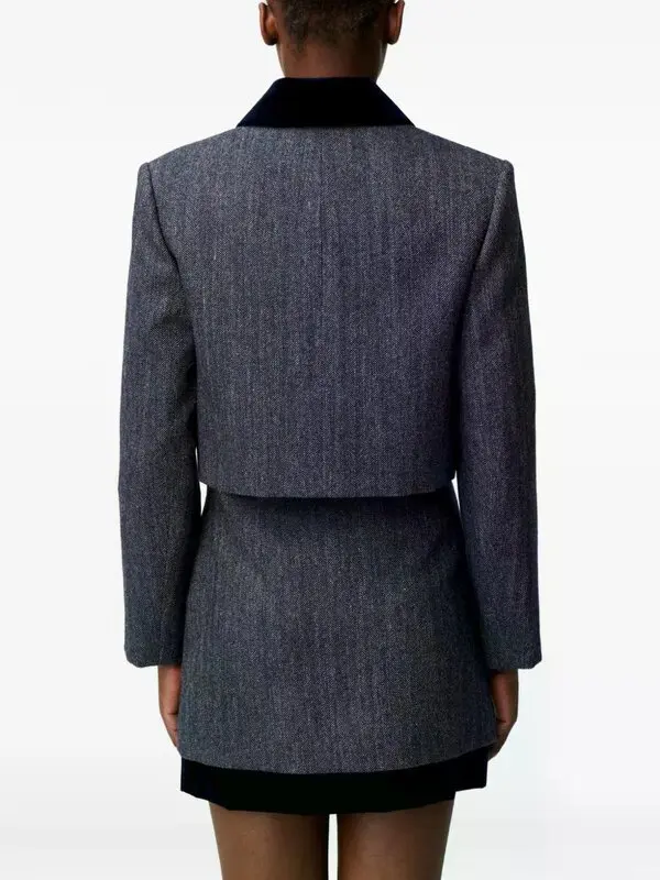 Claudie Pierlot Herringbone-pattern Cropped Blazer