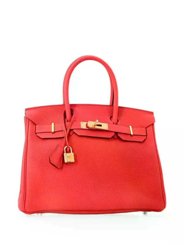 Hermès Birkin Handbag Togo With Gold Hardware 30 Tote Bag - Red