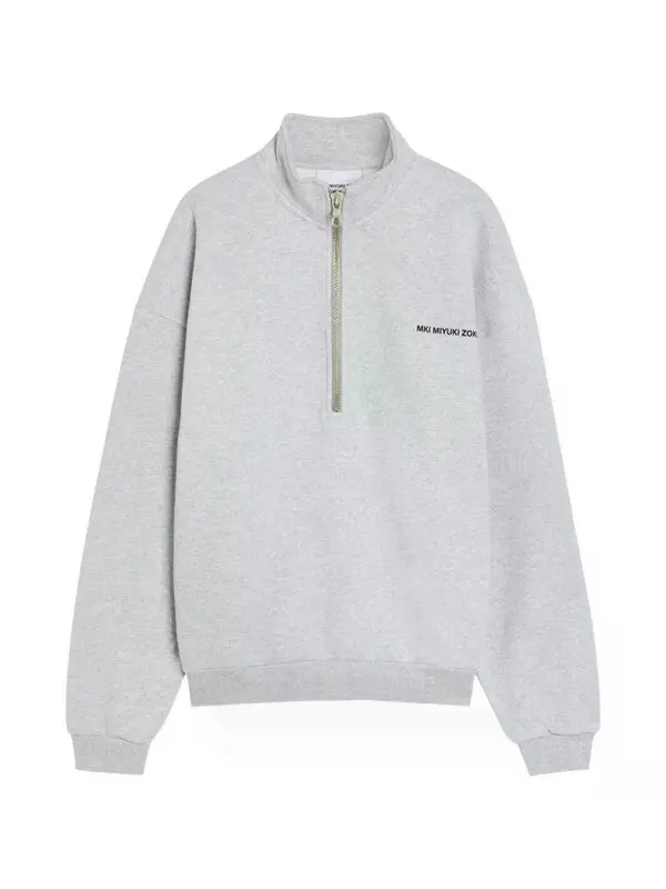 MKI MIYUKI ZOKU Quarter-zip Logo-print Sweater