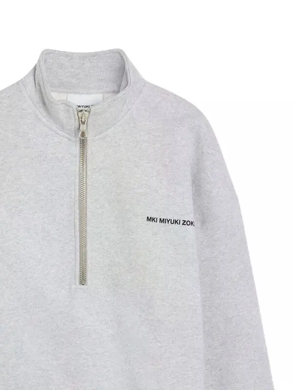 MKI MIYUKI ZOKU Quarter-zip Logo-print Sweater