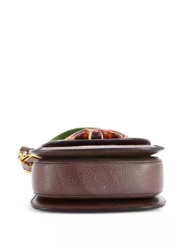 Gucci Bamboo 1947 Top Handle Bag Jumbo Gg Canvas Mini Crossbody Bag - Brown