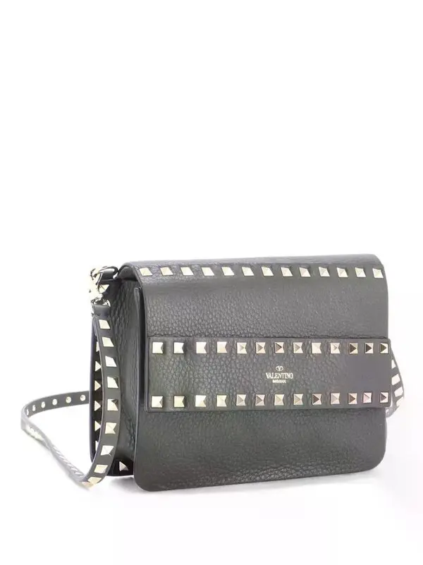 Valentino Garavani Rockstud Front Handle Flap Bag Leather Small Crossbody Bag - Green
