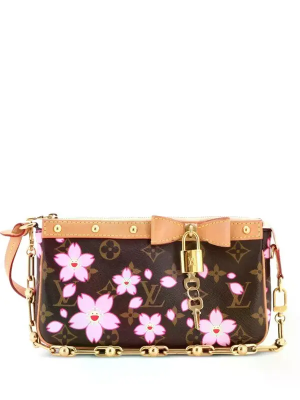 LOUIS VUITTON X Takashi Murakami Pochette Accessoires Nm Limited Edition Cherry Blossom Monogram Shoulder Bag - Brown