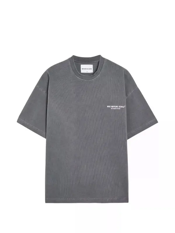MKI MIYUKI ZOKU Logo-print Cotton T-shirt - Grey