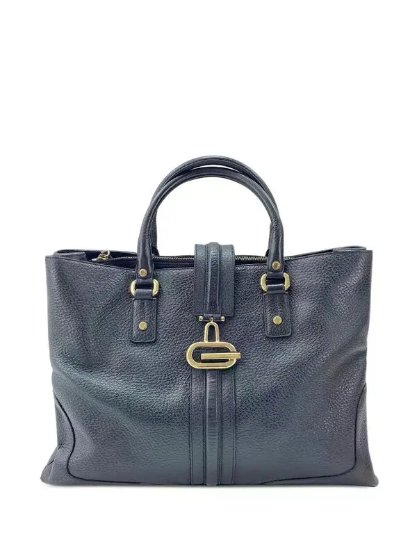 Gucci G-logo Leather Tote Bag - Black