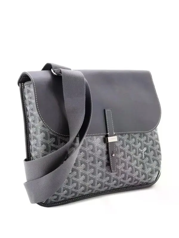 Goyard Coursier Messenger Bag In Coated Canvas And Leather - Grey