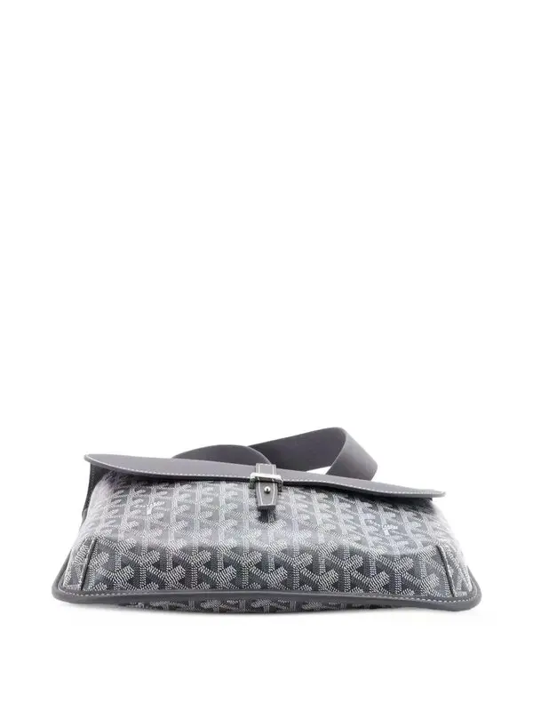 Goyard Coursier Messenger Bag In Coated Canvas And Leather - Grey