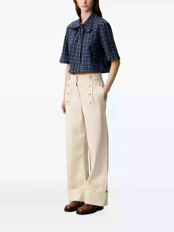 Claudie Pierlot Checked Pussy-bow Shirt
