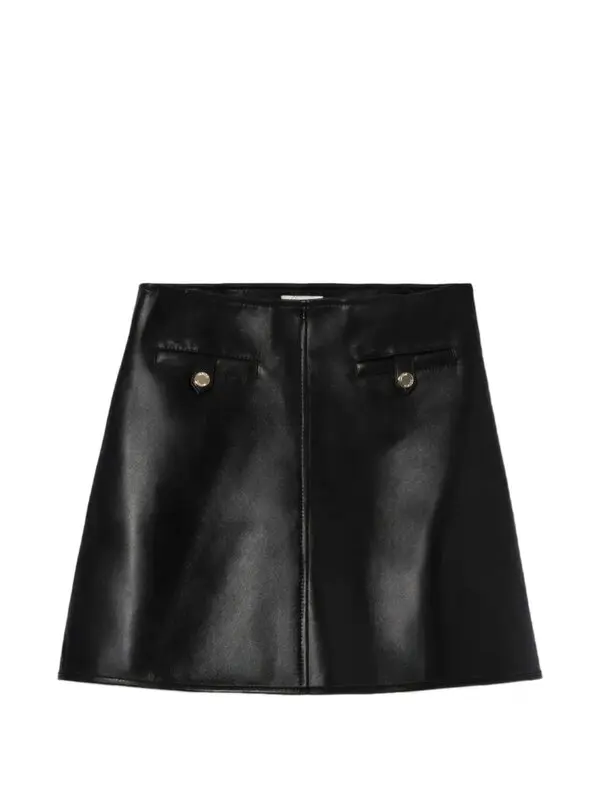Claudie Pierlot A-line Leather Skirt - Black