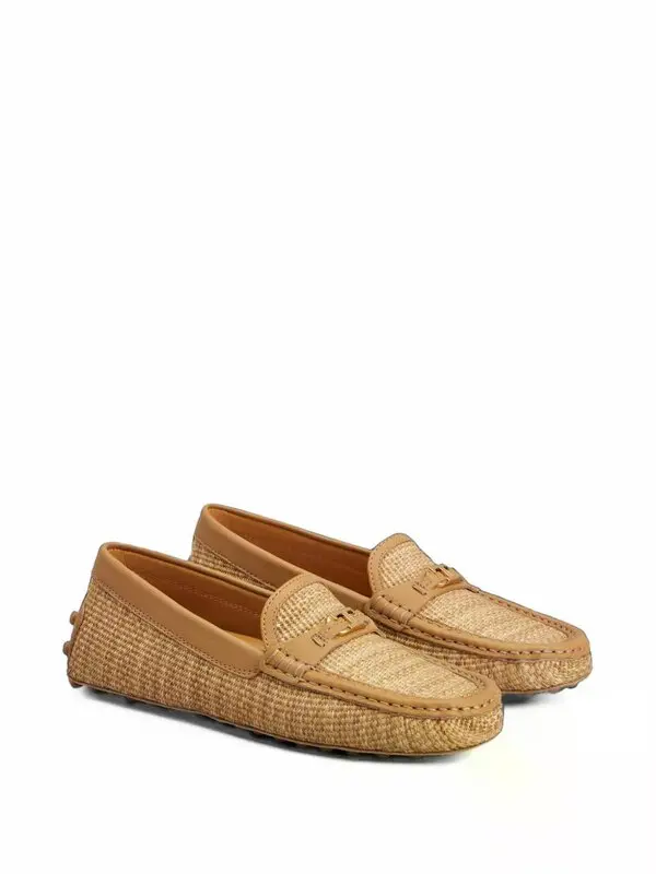 TOD'S Logo Plaque Loafers - Neutrals