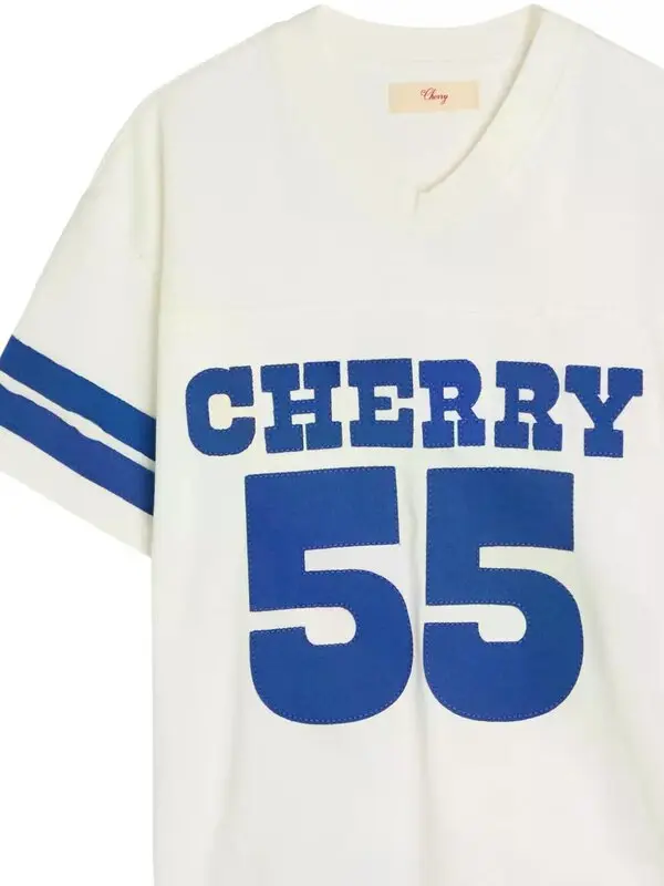 CHERRY LA Logo-patch V-neck T-shirt