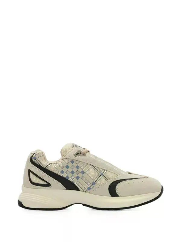 Burberry Eclipse Sneakers In Nylon, Suede, And Leather With Checked Paneling
