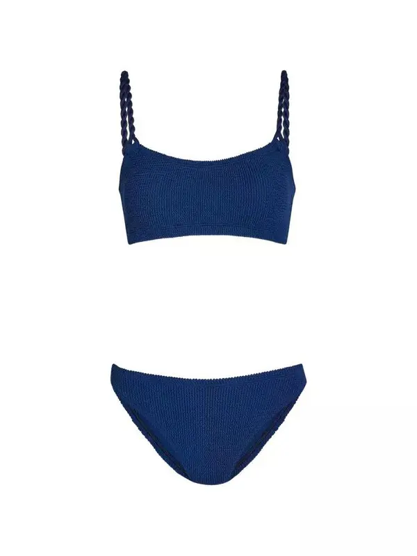 Hunza G Phoebe Crinkle-effect Bikini - Blue
