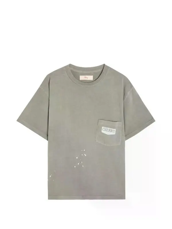 CHERRY LA Paint-splatter Chest-pocket T-shirt - Grey