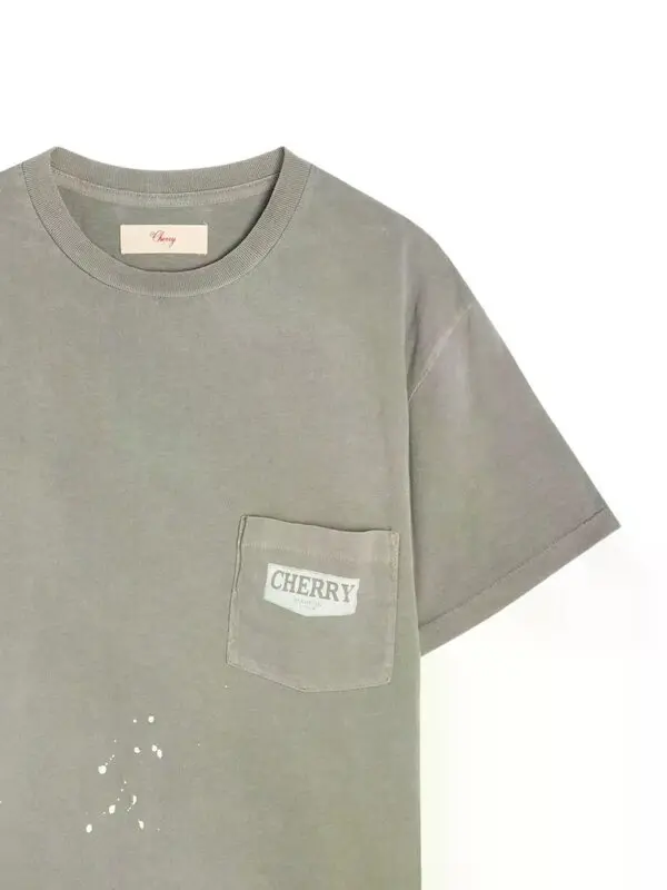 CHERRY LA Paint-splatter Chest-pocket T-shirt