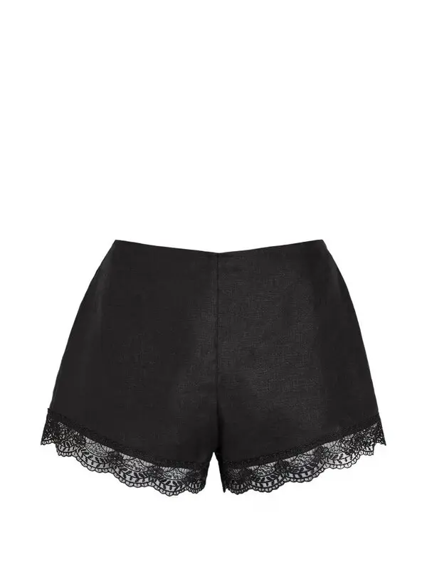 Staud Lace-trimmed Linen Shorts