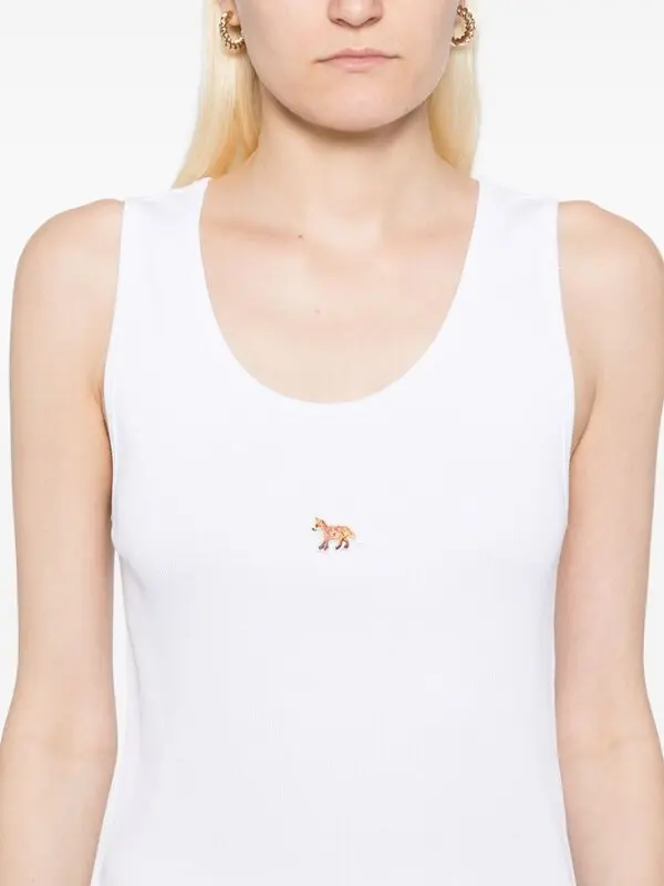 Maison Kitsuné Baby Fox Embroidered Cotton Tank Top