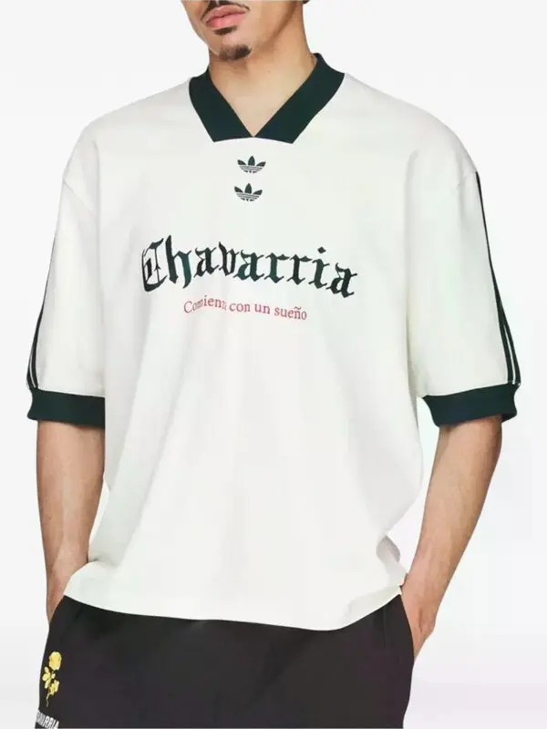 WILLY CHAVARRIA Logo-embroidered 3-stripes T-shirt