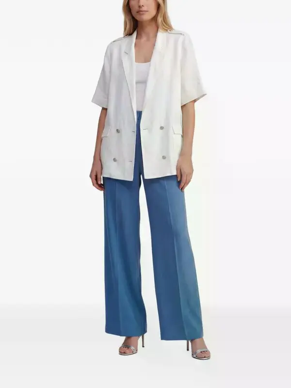 Max Mara Double-breasted Epaulette Jacket With Notched Lapels