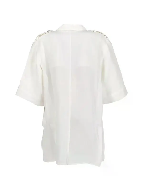Max Mara Double-breasted Epaulette Jacket With Notched Lapels