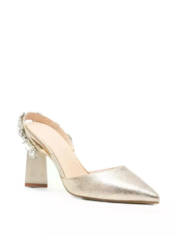 TWENTY FOURHAITCH Crystal-embellished Slingback Heeled Pumps